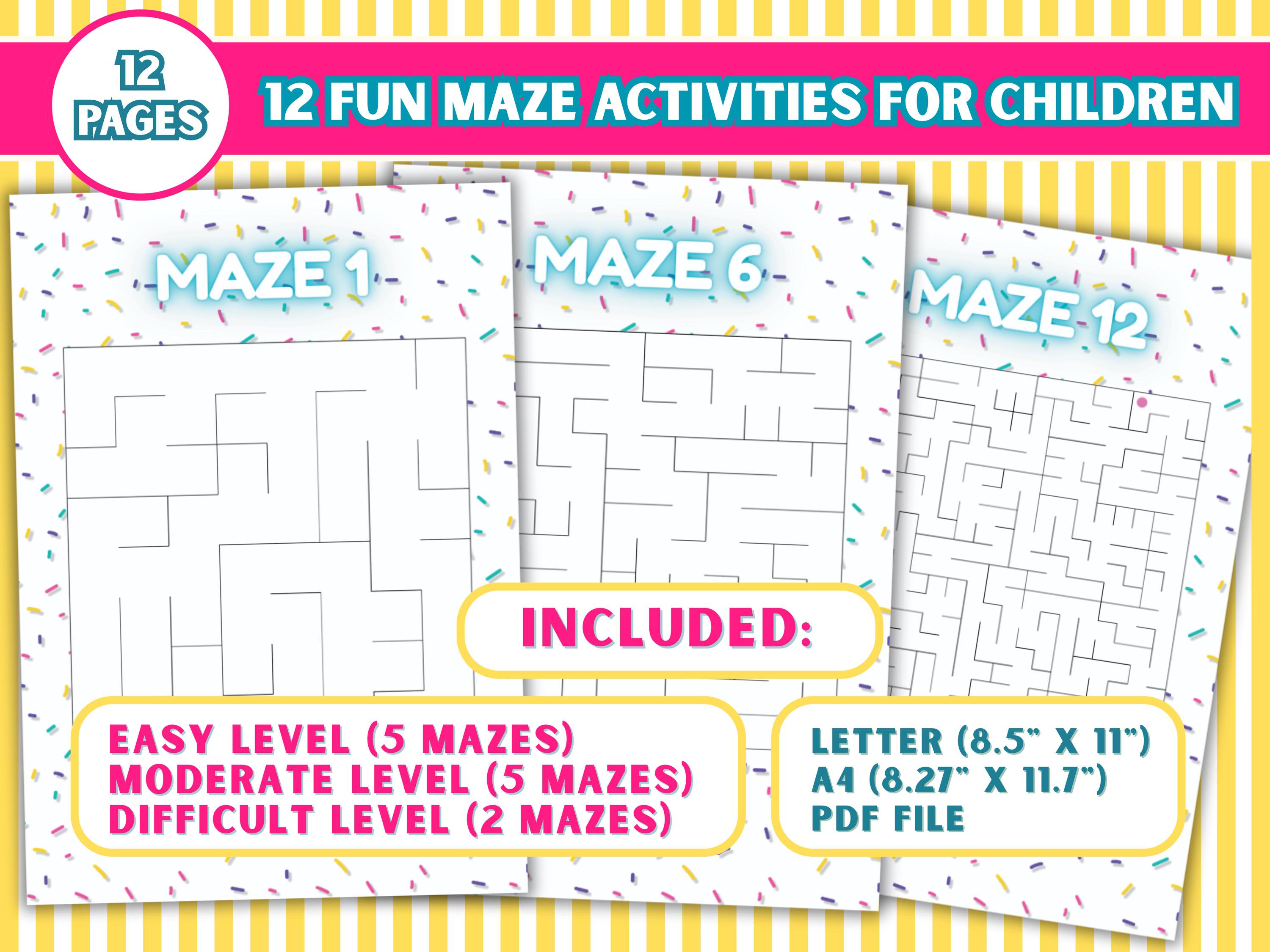 Printable Maze for Kids, Maze Activity, Fun Maze Printable, Maze ...