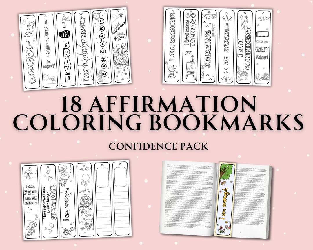 Printable Coloring Bookmarks for Kids, Affirmation Bookmarks ...