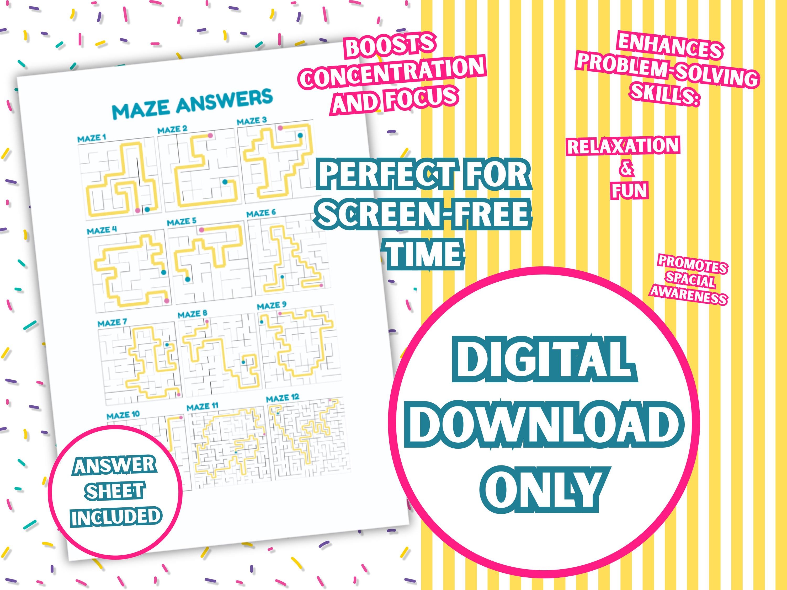 Printable Maze for Kids, Maze Activity, Fun Maze Printable, Maze ...