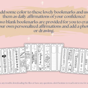 Printable Coloring Bookmarks for Kids, Affirmation Bookmarks ...