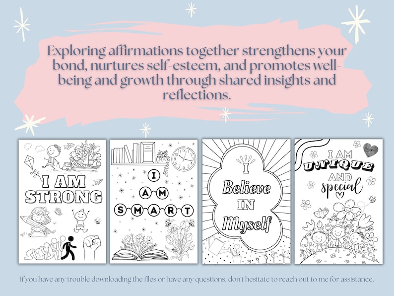Printable Coloring Pages for Kids, Affirmation Cards, Positivity ...