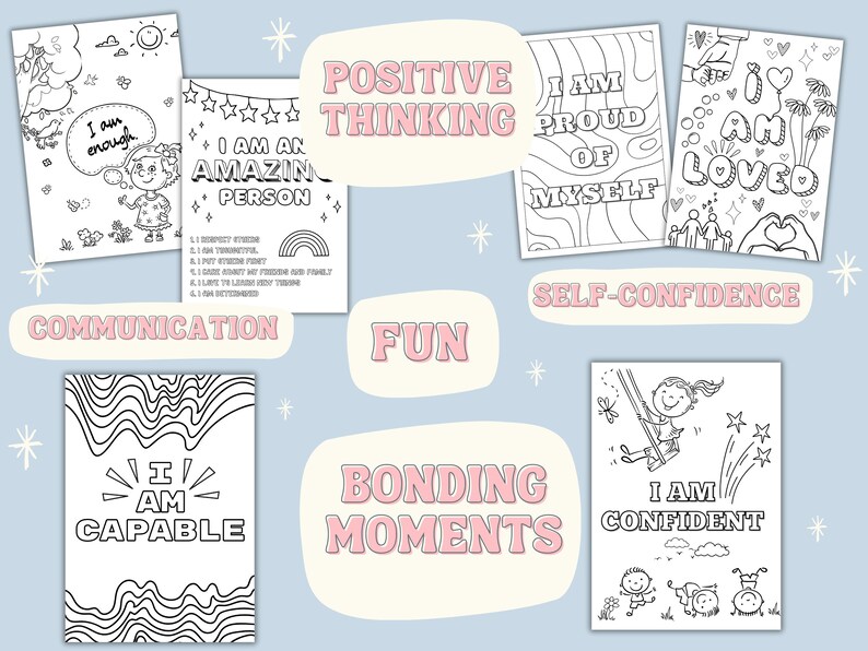 Printable Coloring Pages for Kids, Affirmation Cards, Positivity ...