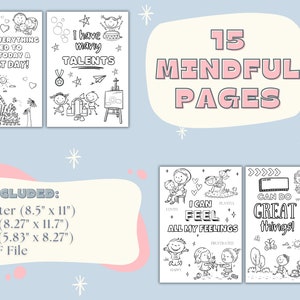 Printable Coloring Pages for Kids, Affirmation Cards, Positivity ...