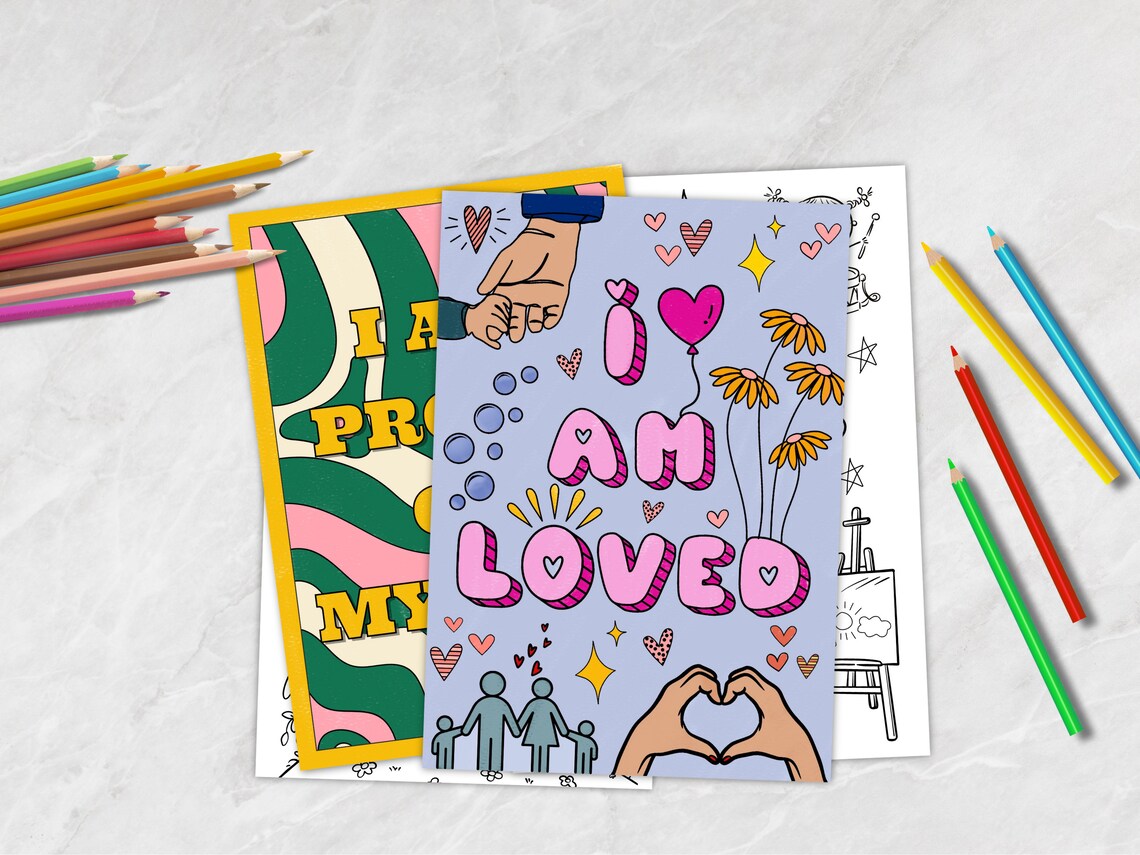 Printable Coloring Pages for Kids, Affirmation Cards, Positivity ...