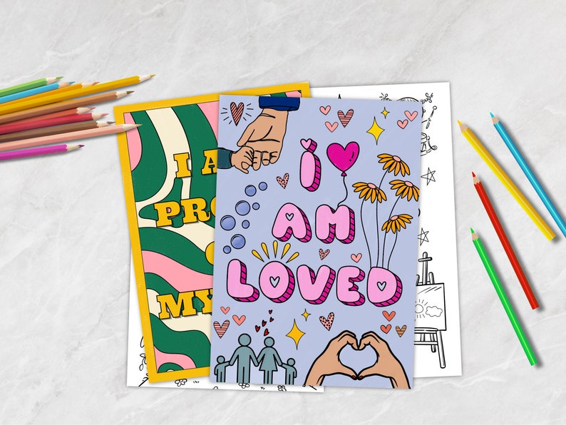 Printable Coloring Pages for Kids, Affirmation Cards, Positivity ...