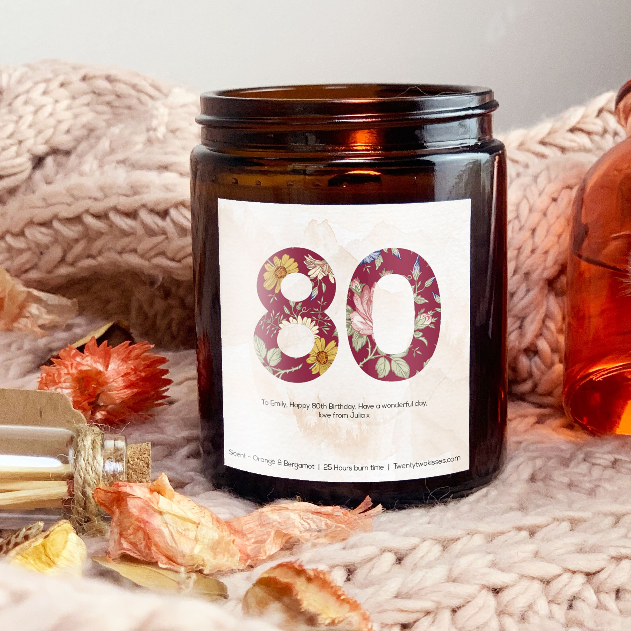 80th Birthday Candle Gift Candle Soy Wax Candle Scented - Etsy