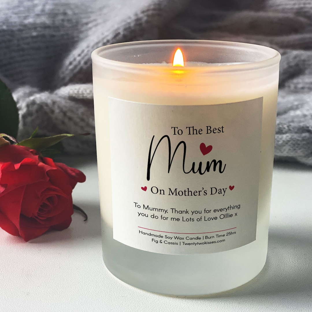Mothers Day Gift Candle, Personalised Candle Gift, Soy Wax Candle ...