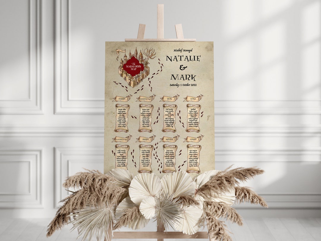 Marauder's Map Table Plan DIGITAL FILE Wedding - Etsy UK