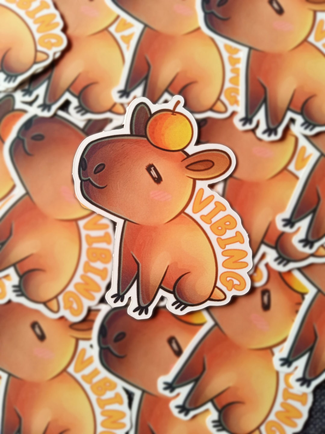 Capybara Vibing / Cute Capybara Sticker, Meme Cartoon Animal Sticker ...
