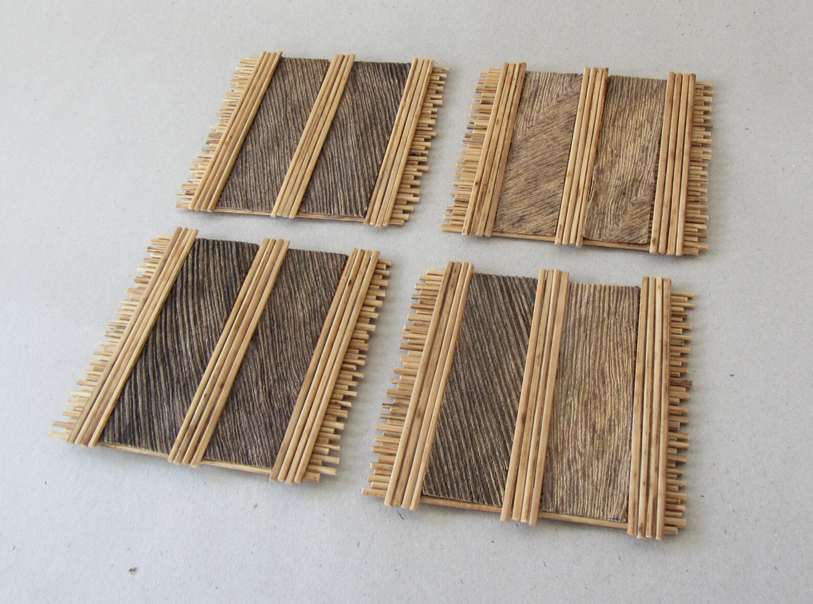 Coaster Made of Coconut Sticks and Husk With Holder - Etsy