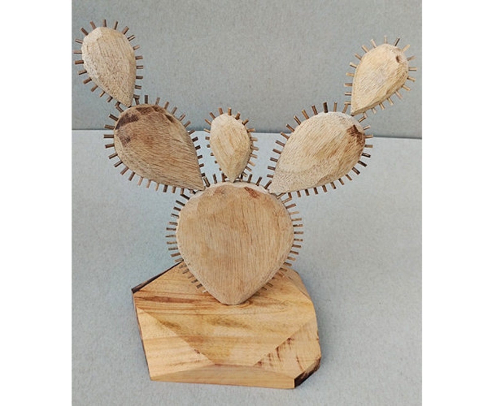 Wooden Cactus Decor, Wooden Sculpture Small, Wooden Art, Wooden ...
