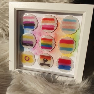 Unique Pride Flag Resin Art | LGBTQ+ Framed Box Frame Decor - Etsy