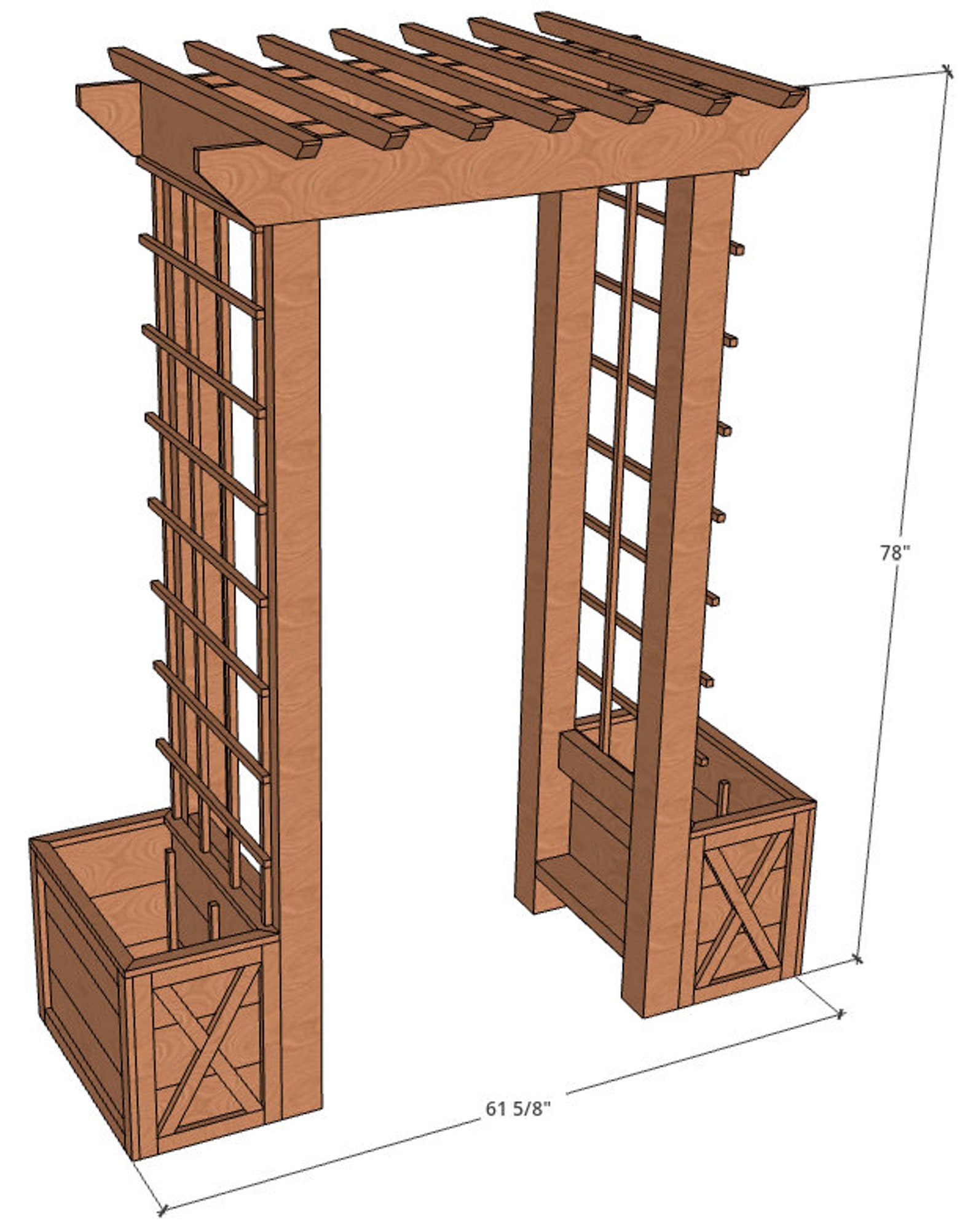 Trellised Arbor and Planter Plans - Etsy