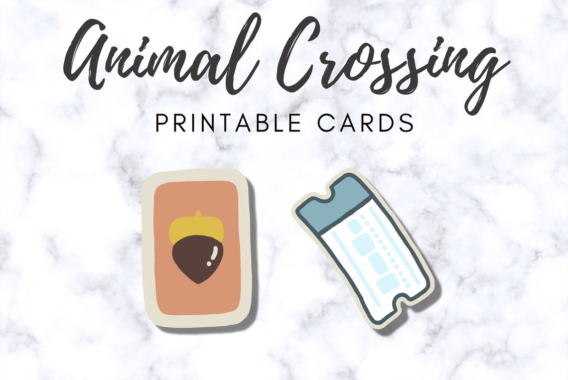 Animal Crossing Printable Cards, Nook Mile Ticket & DIY Recipe, 4 Sizes ...