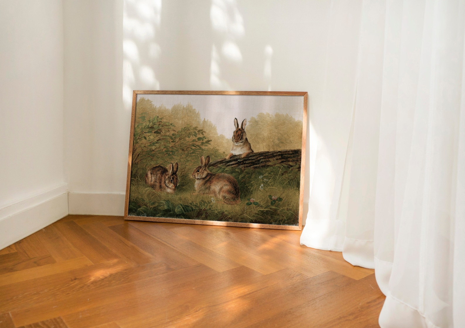 Rabbit Vintage Animal Print Nursery Wall Art Bunny - Etsy