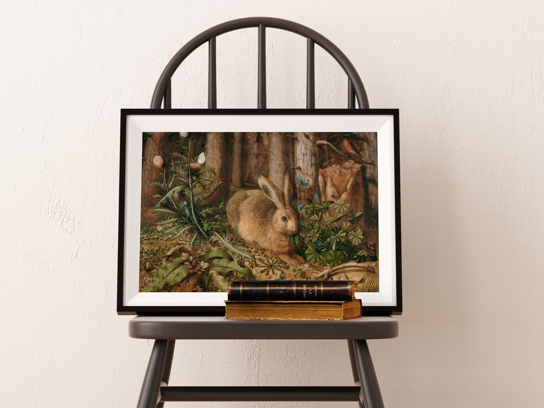 Vintage Rabbit Print | Antique Oil Painting | Vintage Animal Art ...