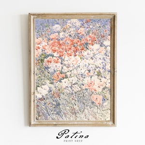Spring Landscape Print | Spring Flower Art | Vintage Spring Painting ...