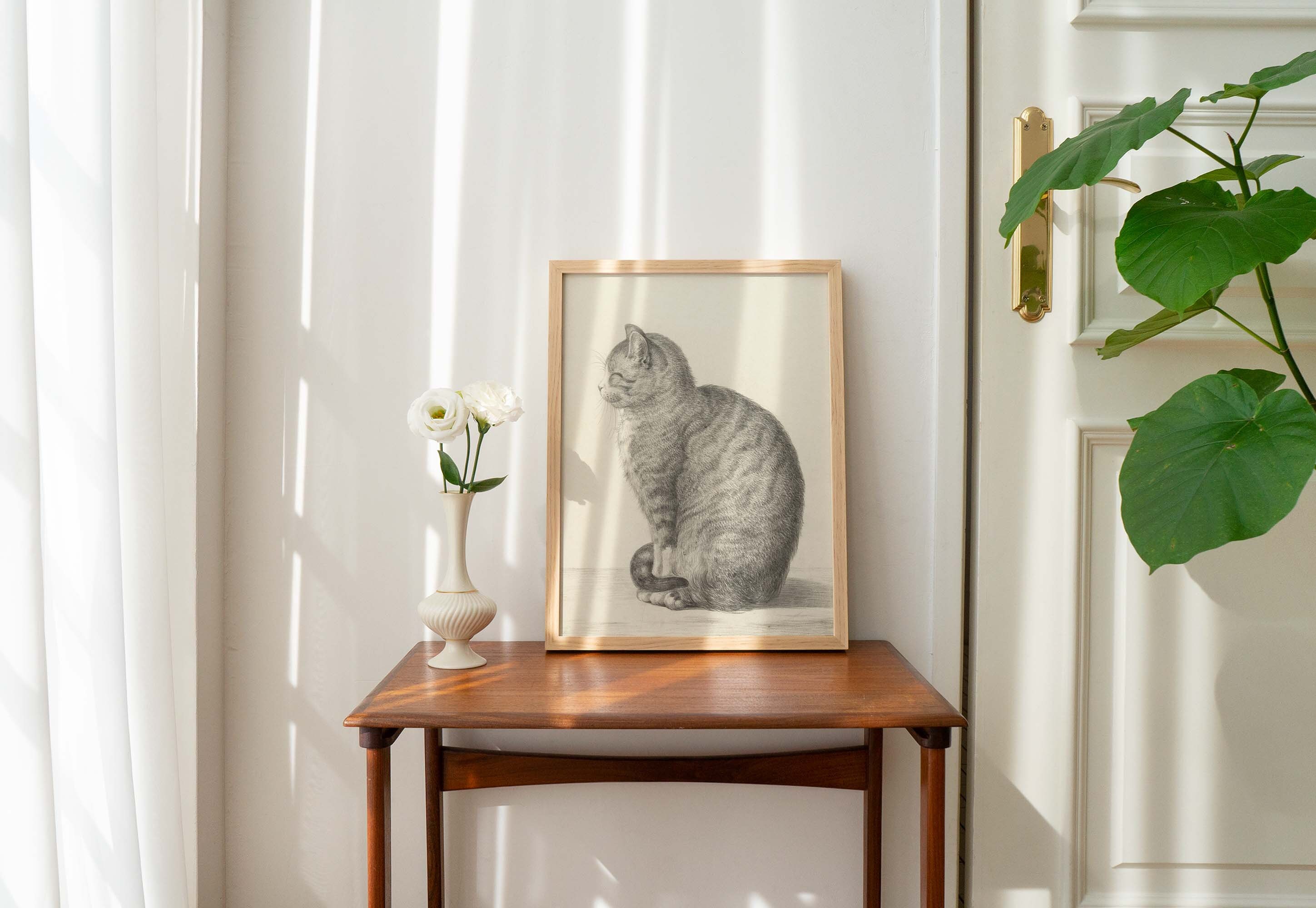 Vintage Cat Drawing Cat Art Antique Sketch Vintage | Etsy