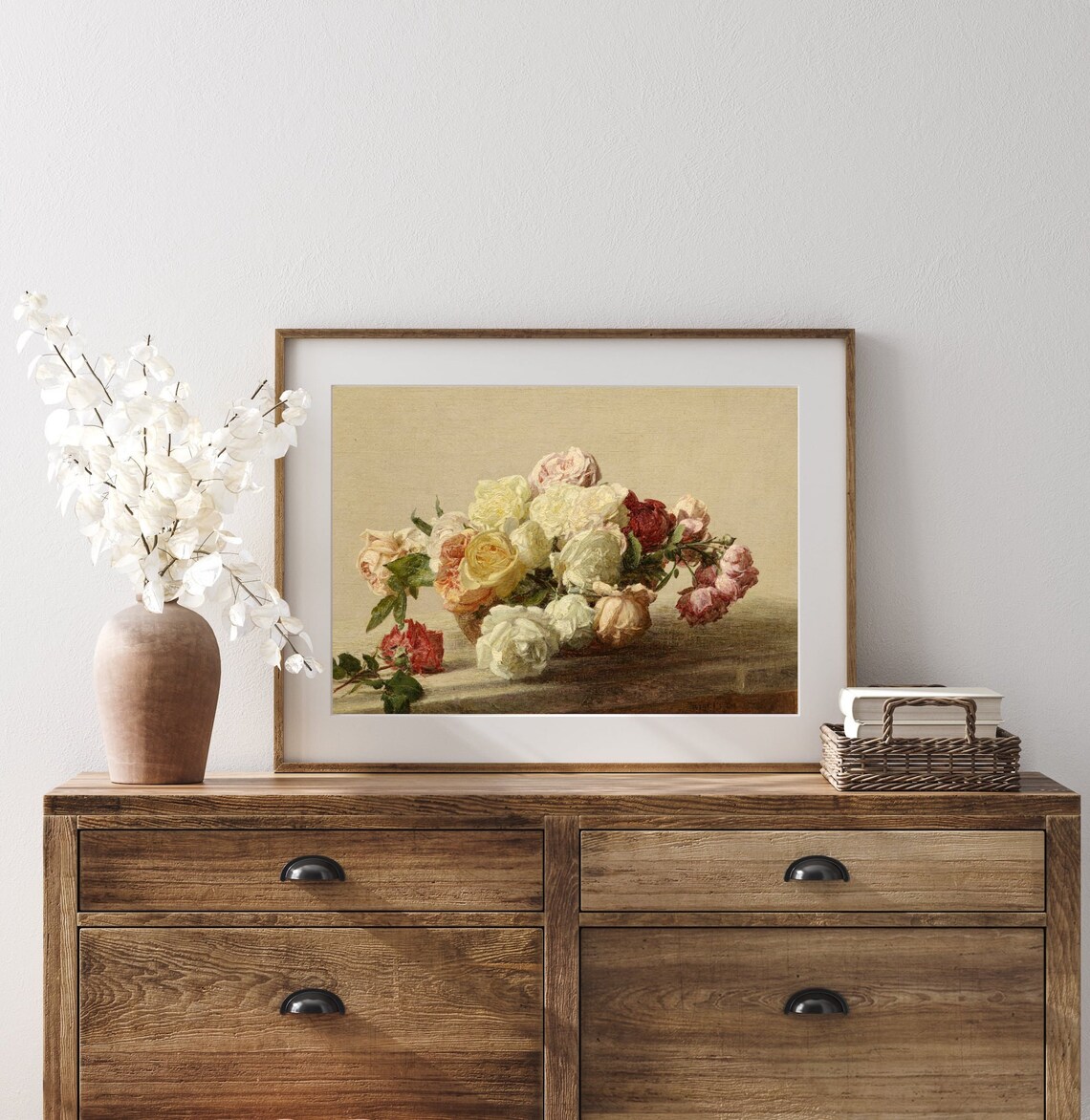 Vintage Rose Print Antique Flower Painting Floral Still - Etsy