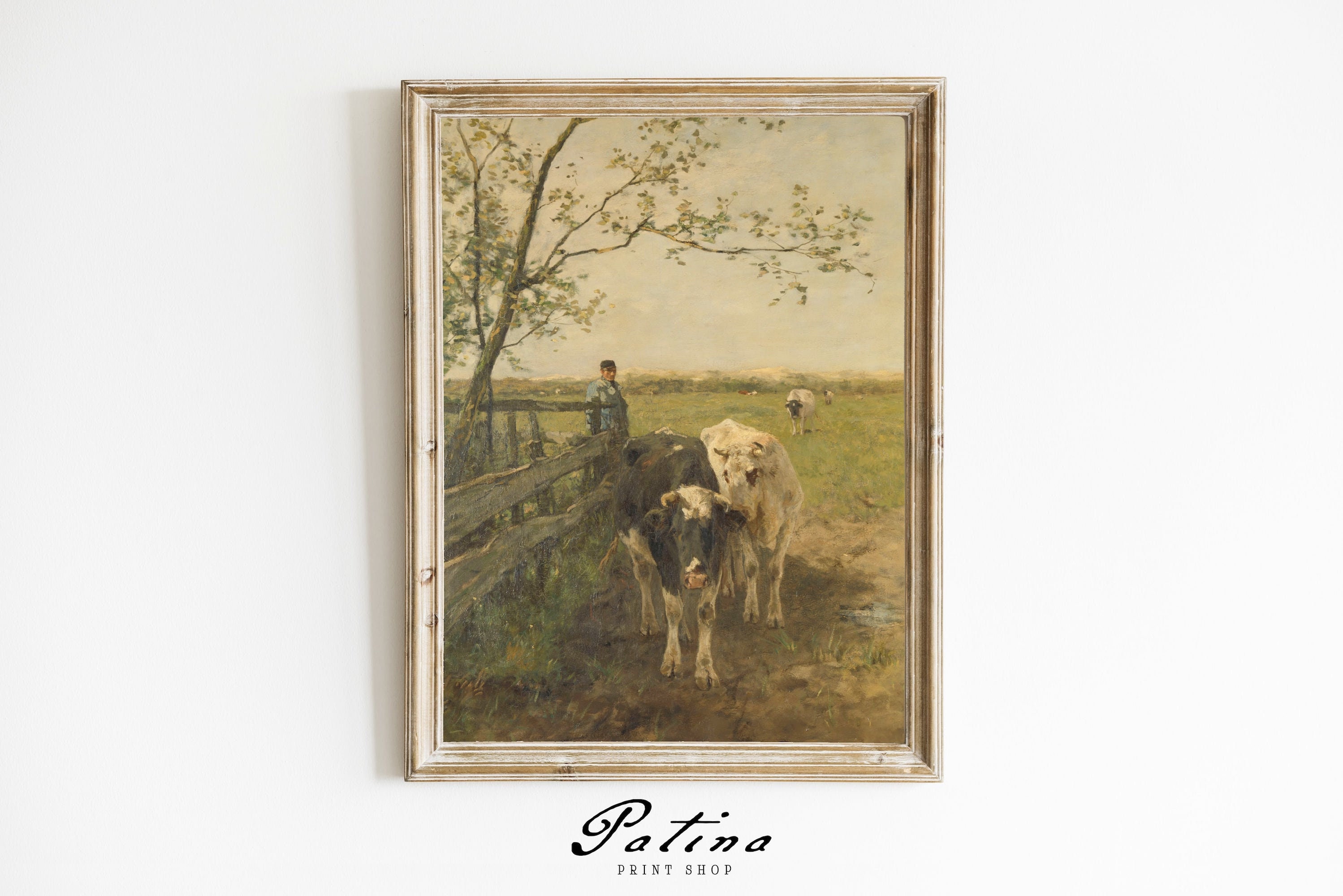 Antique Cow Painting Vintage Prints Farmhouse Decor Farm - Etsy
