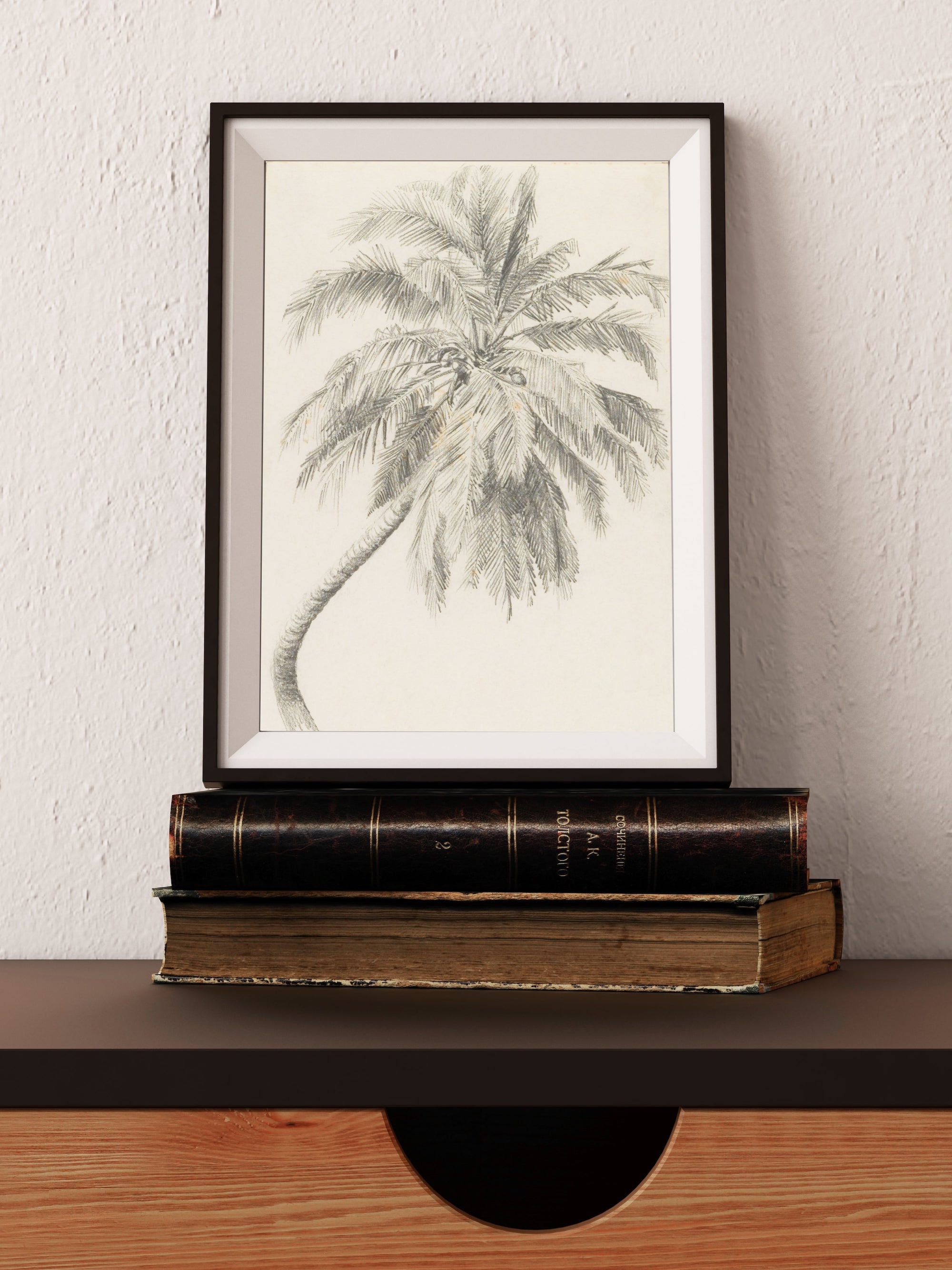 Palm Tree Print | Vintage Tree Drawing | Beach Decor | Coastal Art ...