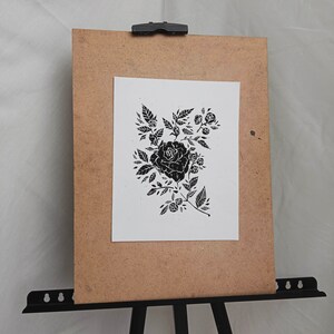 Roses Linoprint Botanical Linocut Print Original Hand - Etsy