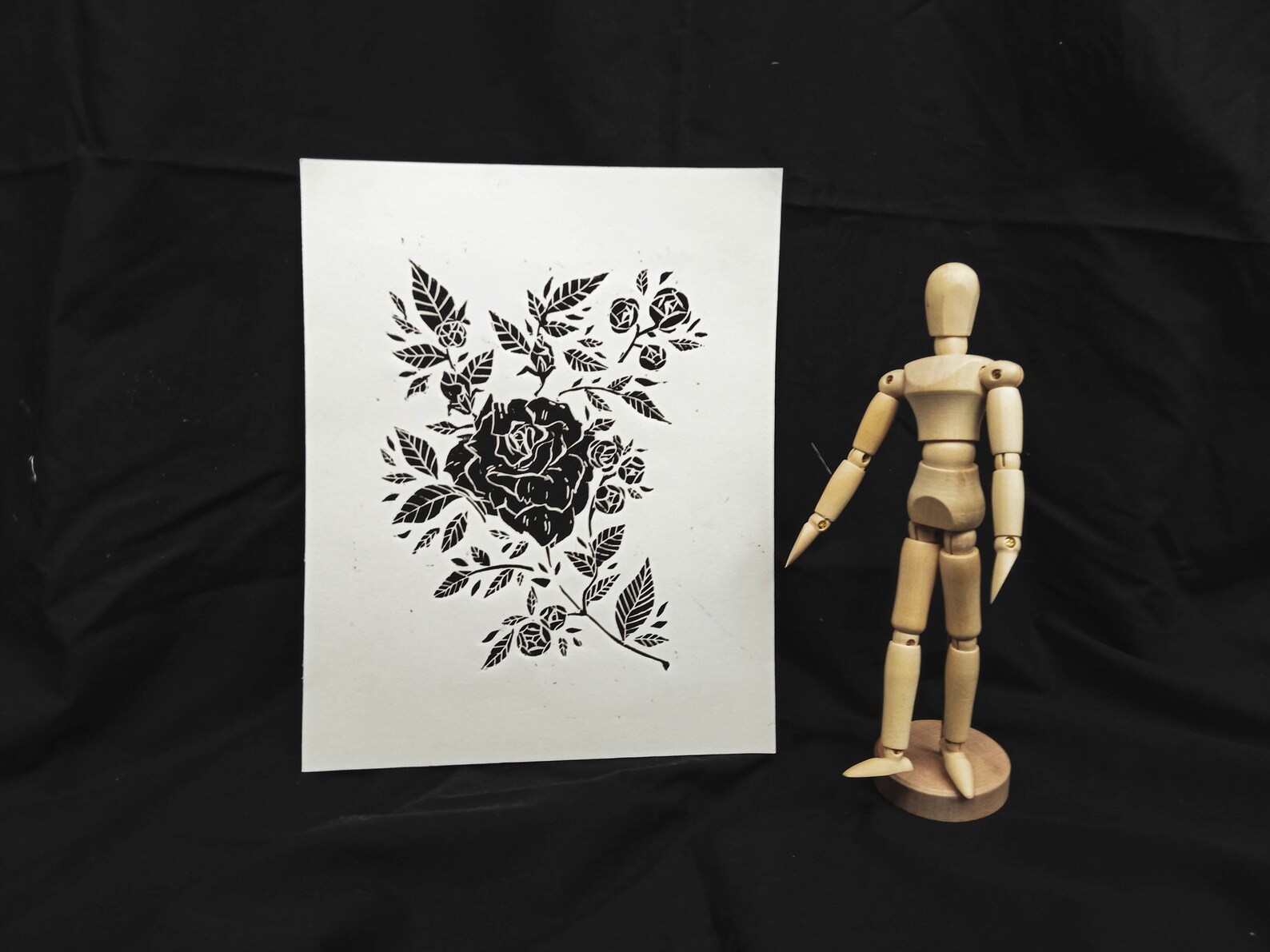 Roses Linoprint Botanical Linocut Print Original Hand - Etsy