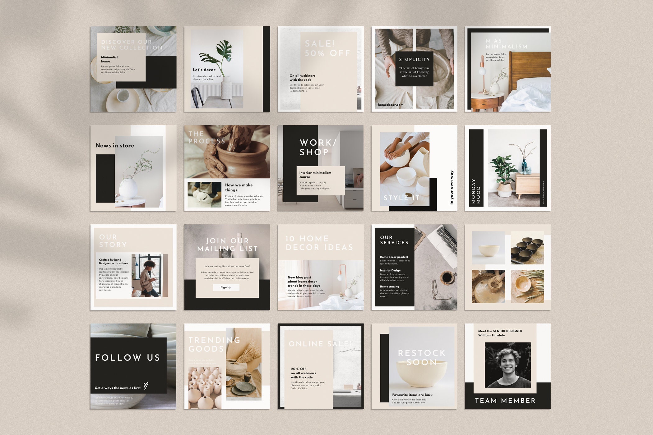 40 Minimalist Instagram Story Template. Canva Instagram Post | Etsy