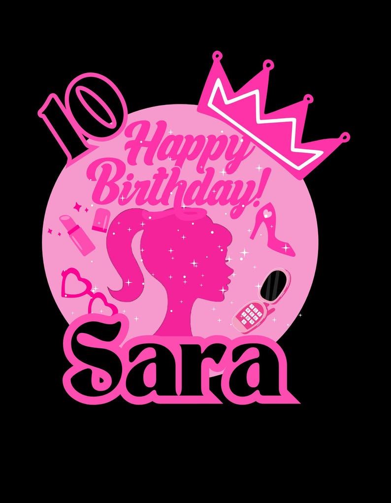 Personalised PRINTABLE Doll Head Cake Topper , Digital Barbie Cake ...