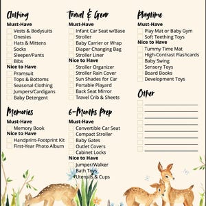 Baby Essentials Checklist Printable | Newborn Must-haves | Nursery ...