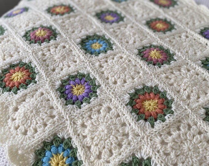 Primavera Spring Flower Crochet Baby Blanket - Etsy
