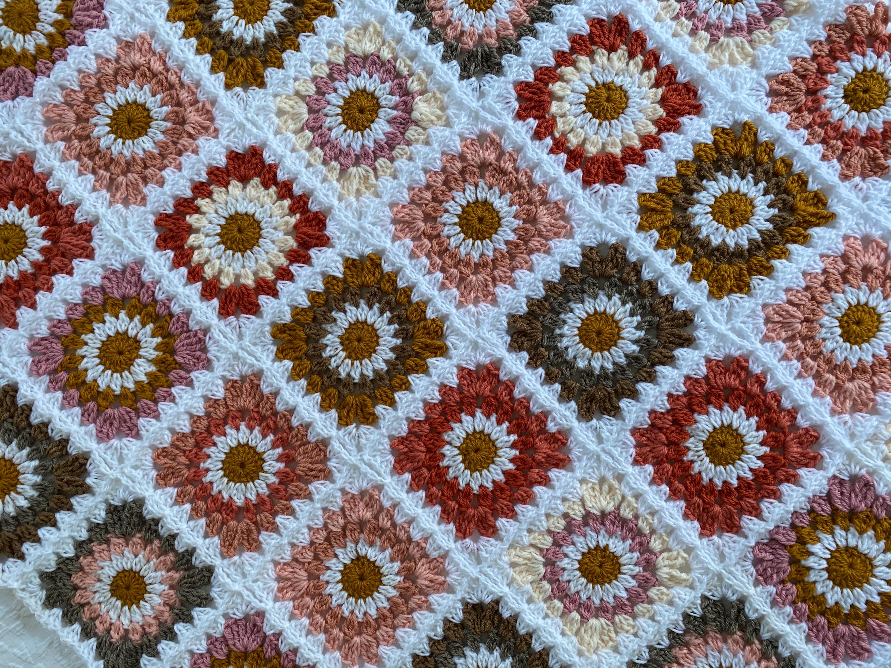 Autumn Granny Square Crochet Baby Blanket - Etsy