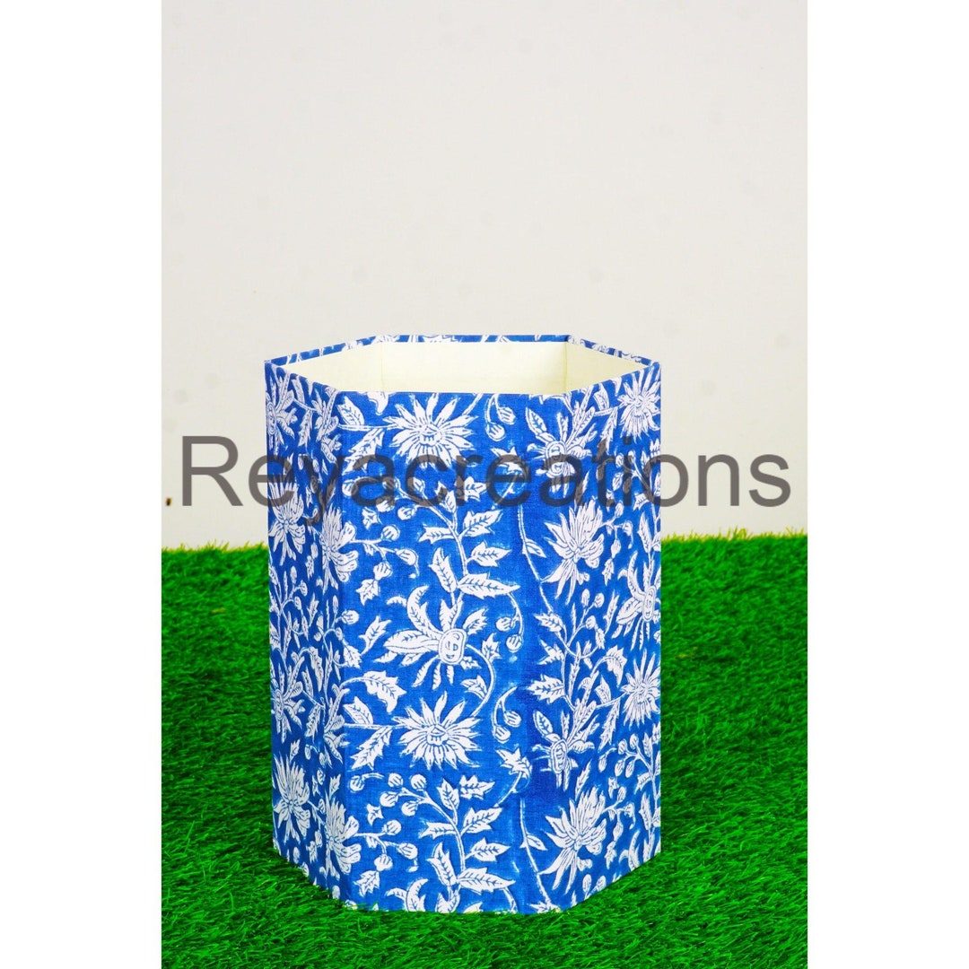 Floral Printed Study Room Dustbin, Floral Printed Card Board Trash Can ...