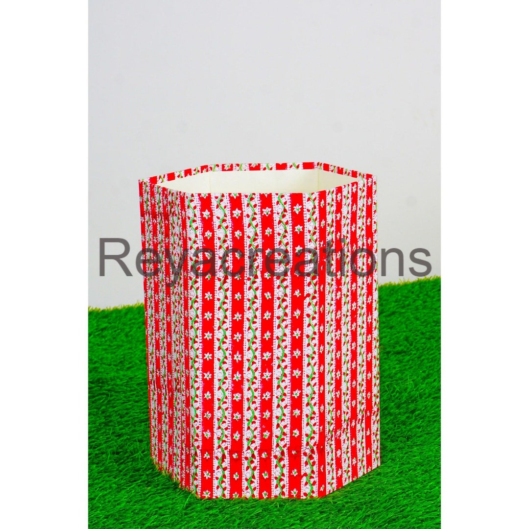 Hand Block Printed Study Room Bin, Office Use Dustbin Can, Home ...