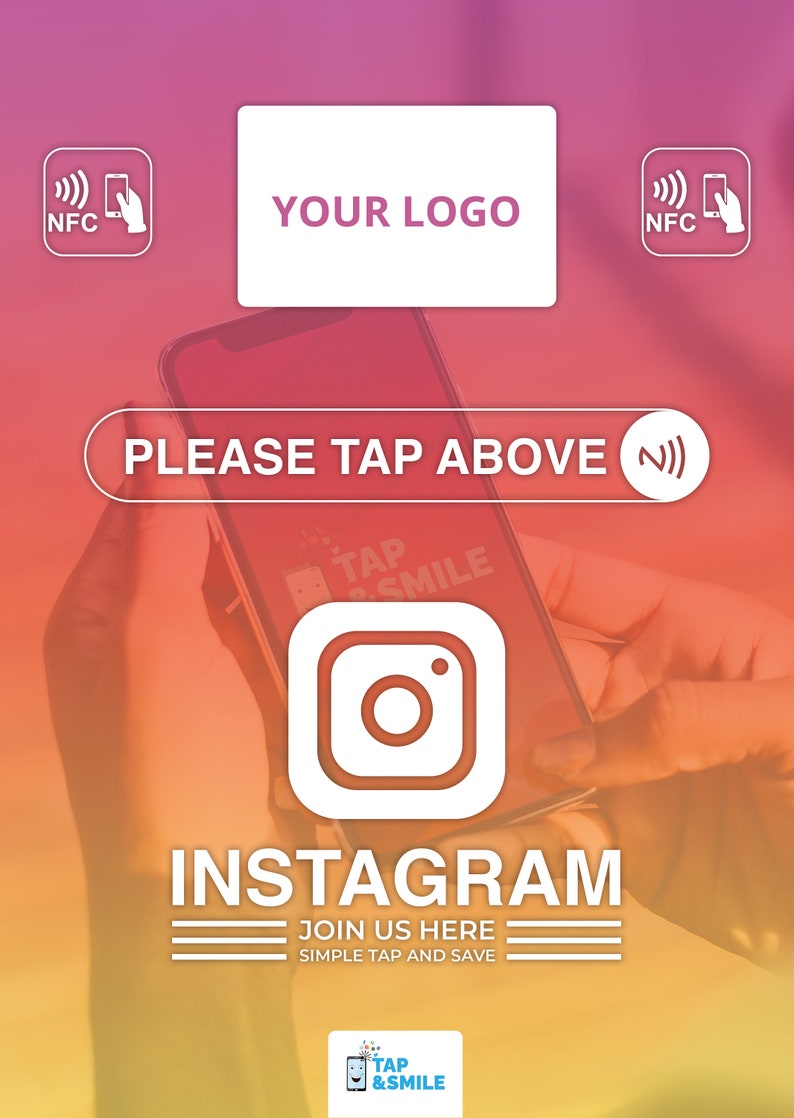 A5 Instagram Bespoke NFC Display Stand With Your Company Logo Exclusive ...