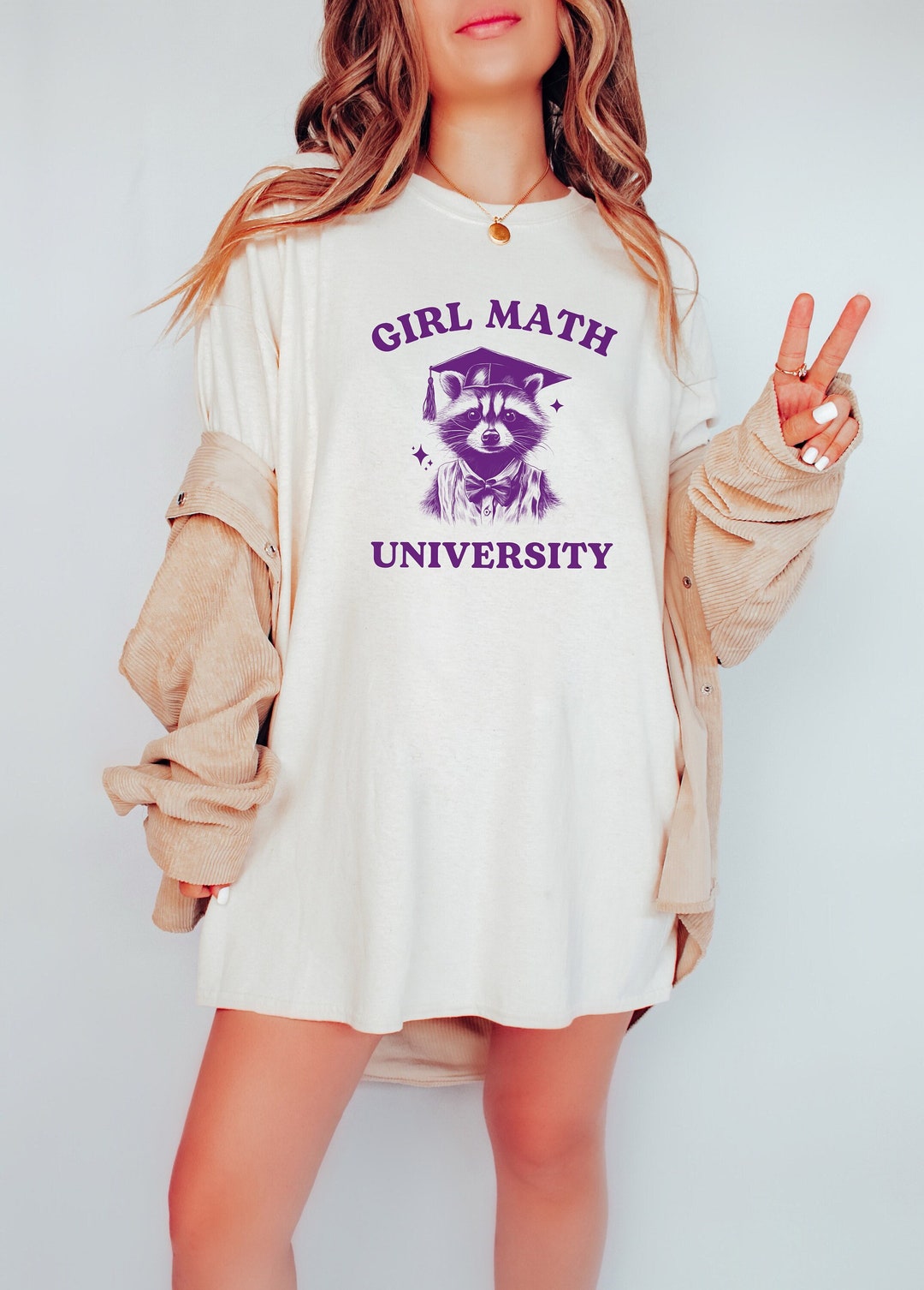 Girl Math University, camiseta divertida de mapache, camisa meme, panda ...