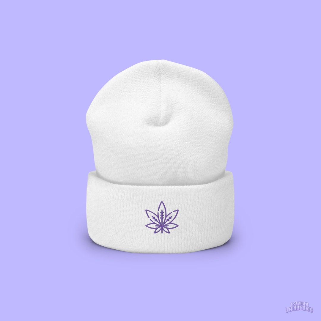 Purple Weed Leaf Beanie Weed Beanie Weed Hat Stoner Beanie Etsy