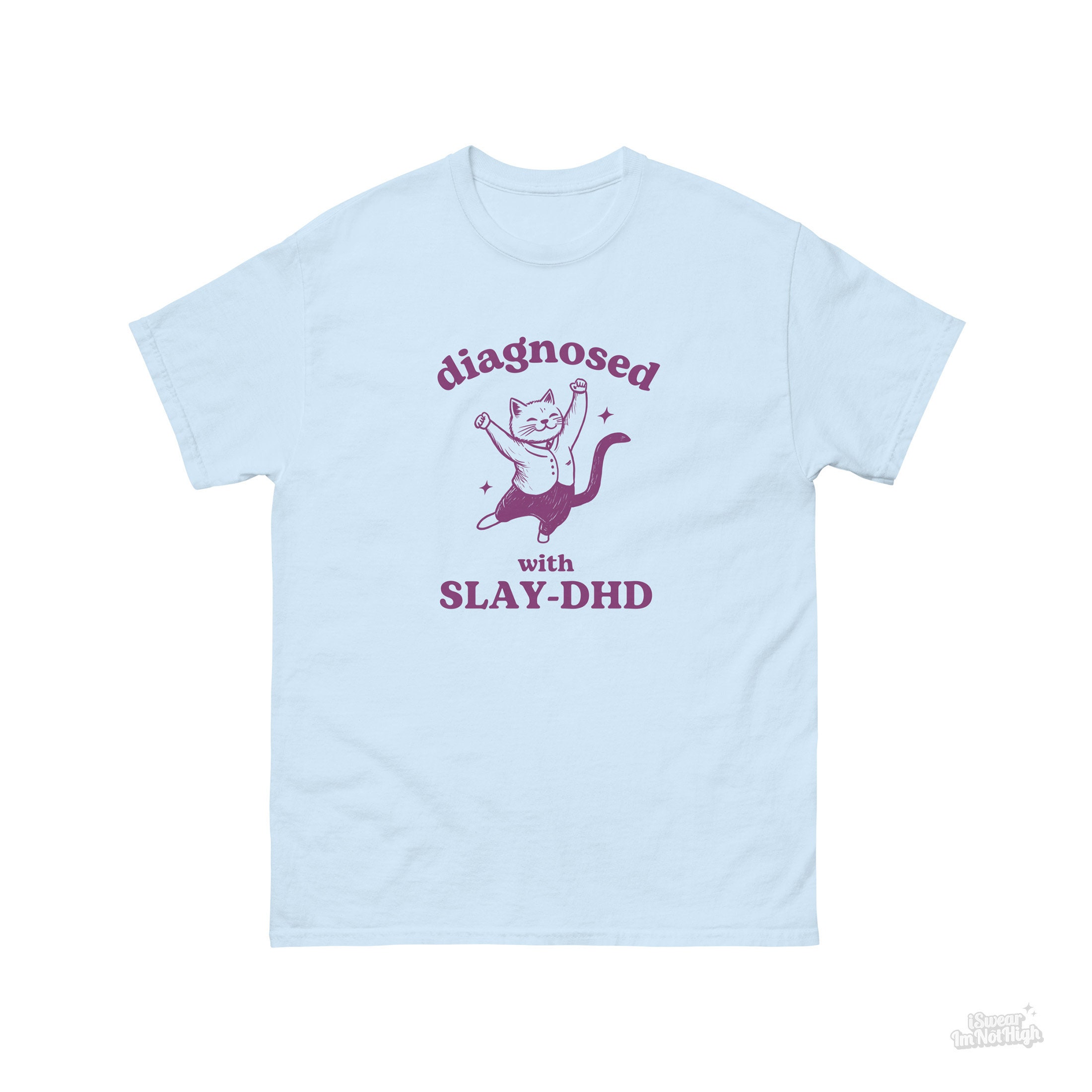Diagnosed With Slay-dhd, Funny ADHD Shirt, Cat T Shirt, Dumb Y2k Shirt ...
