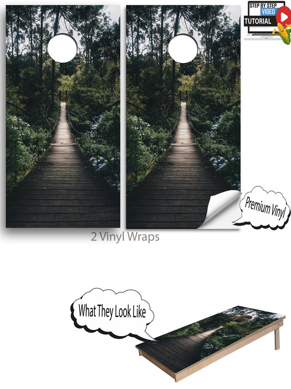 Cornhole Vinyl Wraps With VIDEO INSTRUCTIONS Bridge in | Etsy