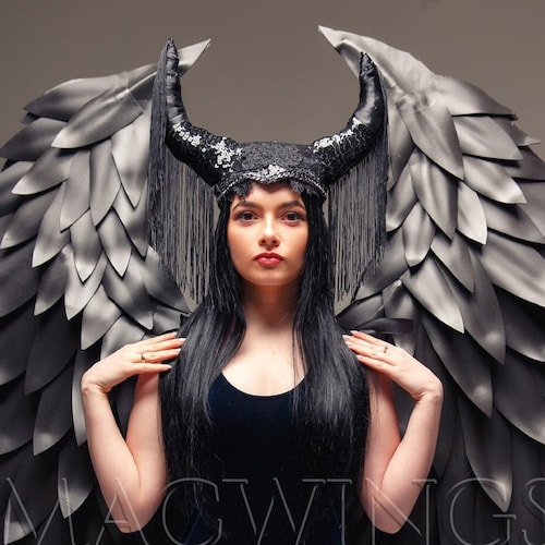 Witch Cosplay Costume Black Wings Devil Wings Black Angel | Etsy