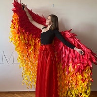 Fire Phoenix Costume Wings Epaulet and Tail Red Yellow and Orange ...