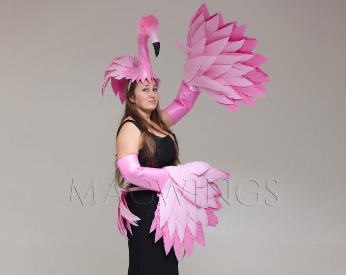Pink Flamingo Costume Headpiece, Arm Wings and Tail, Headband Flamingo ...