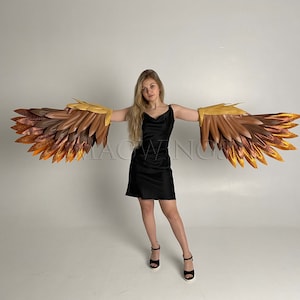 Brown Harpy Wings for Arms, Bird Costume, Halloween Cosplay, Adult ...