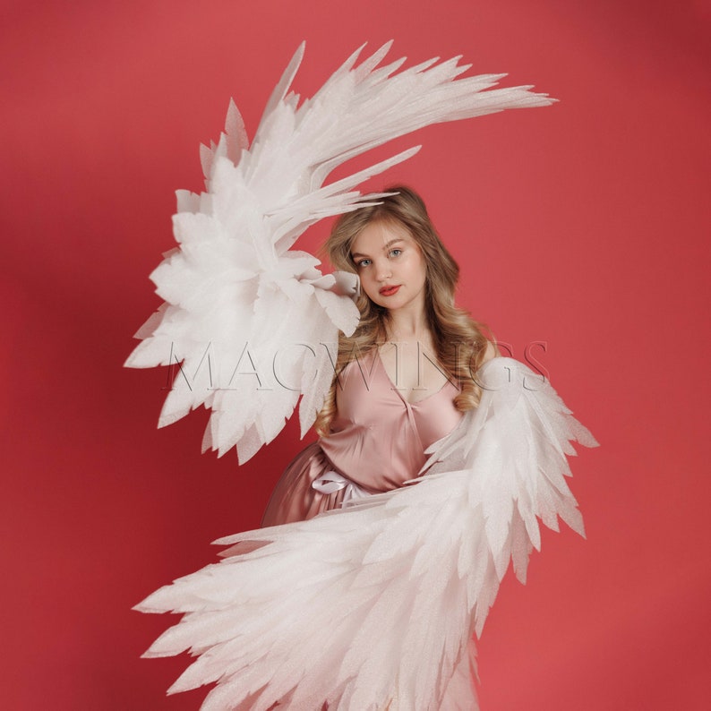 White Bird Wings and Tail Arm Wings Bird Costume Cosplay Adult Flexible ...