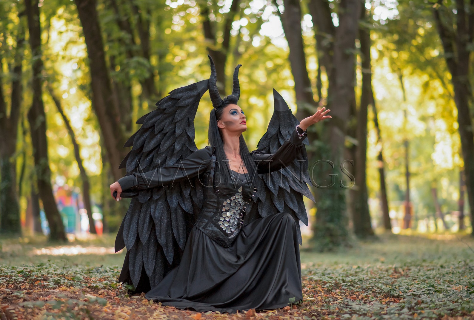 Witch Cosplay Costume, Black Wings, Devil Wings, Black Angel, Dark ...