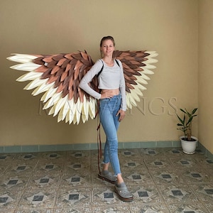 Movable Barn Owl Wings, Brown Bird Wings Cosplay, Halloween Costume ...