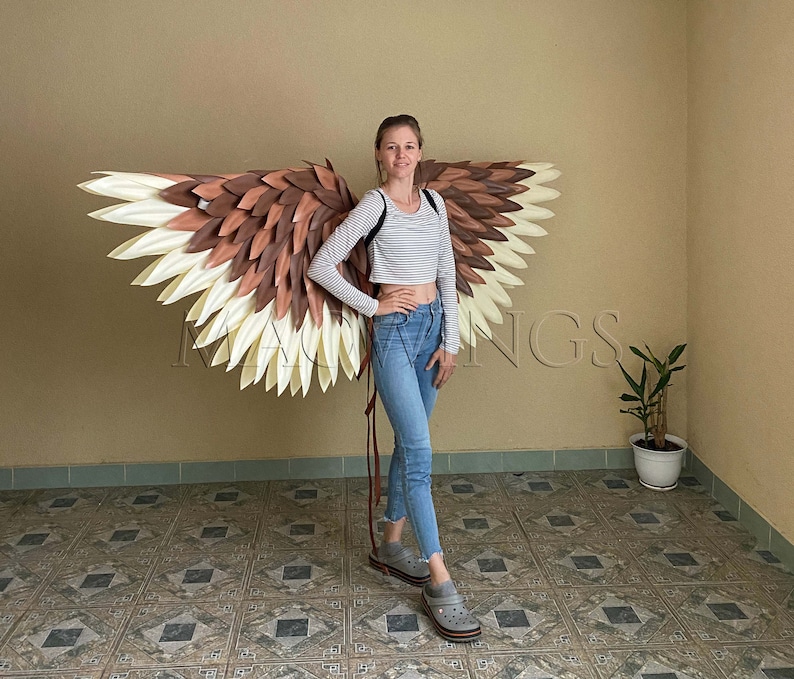Movable Barn Owl Wings, Brown Bird Wings Cosplay, Halloween Costume ...