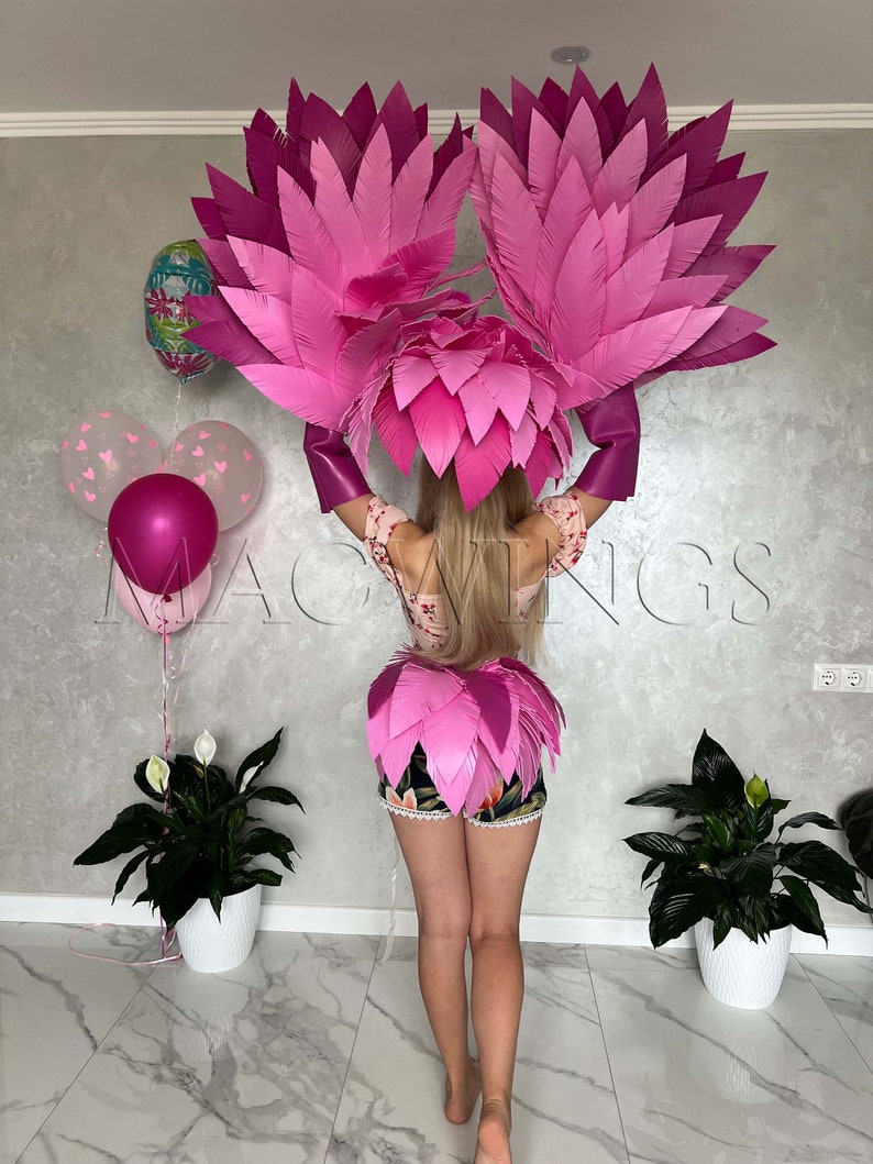 Pink Flamingo Costume Headpiece Arm Wings and Tail - Etsy