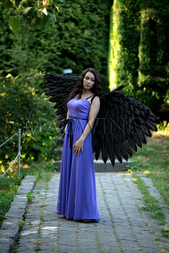 Movable Black Angel Wings for Dance Black Wings for Cosplay - Etsy