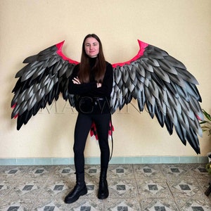 Red Demon Wings, Devil Costume, Black Fallen Angel, Lucifer Wings ...
